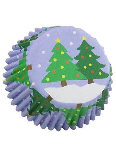 Christmas Trees Foil Cupcake Cases - Pack of 30